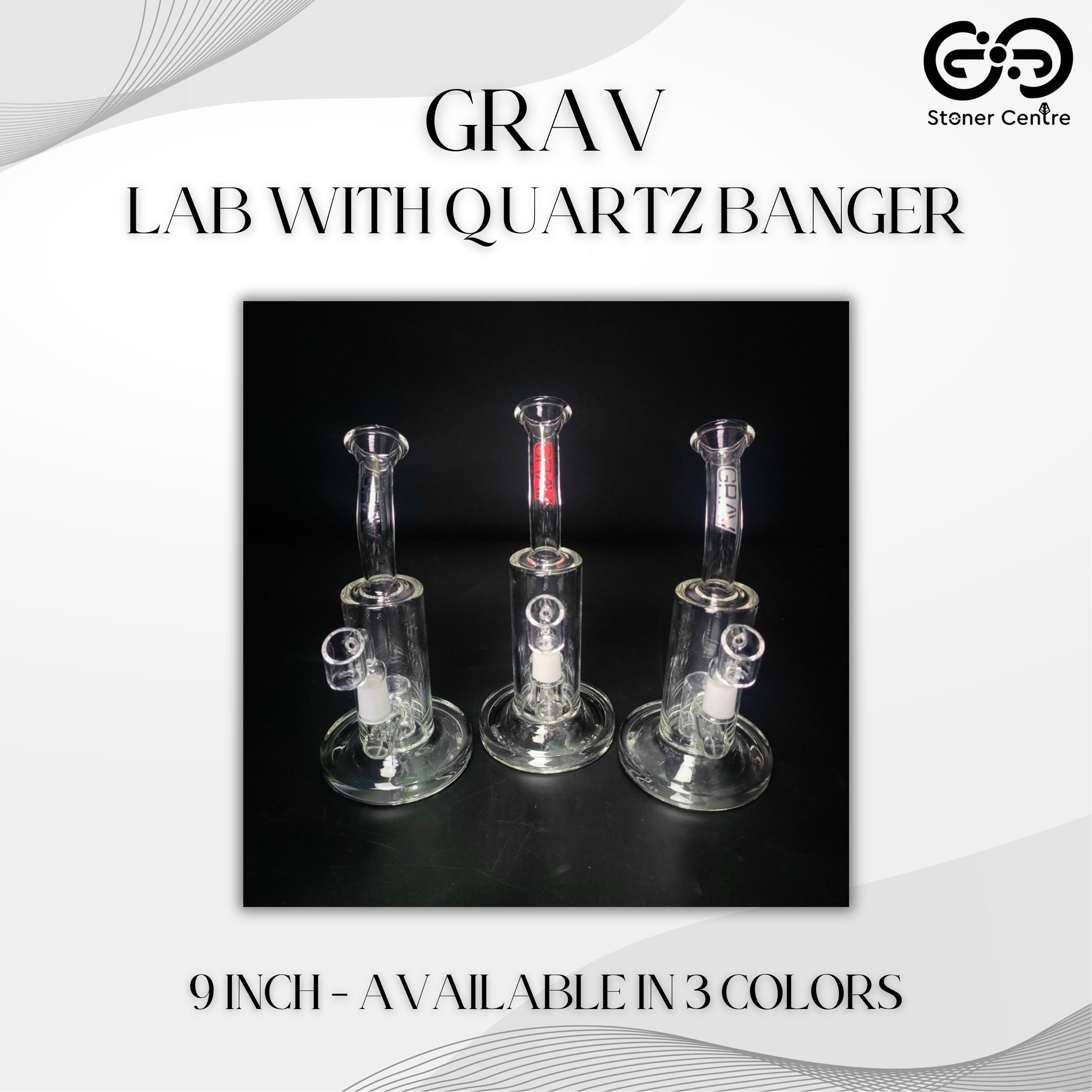 Glass Bong | GRAV LAB WITH QUARTZ BANGER 9.5 INCH – Stonercentre.com