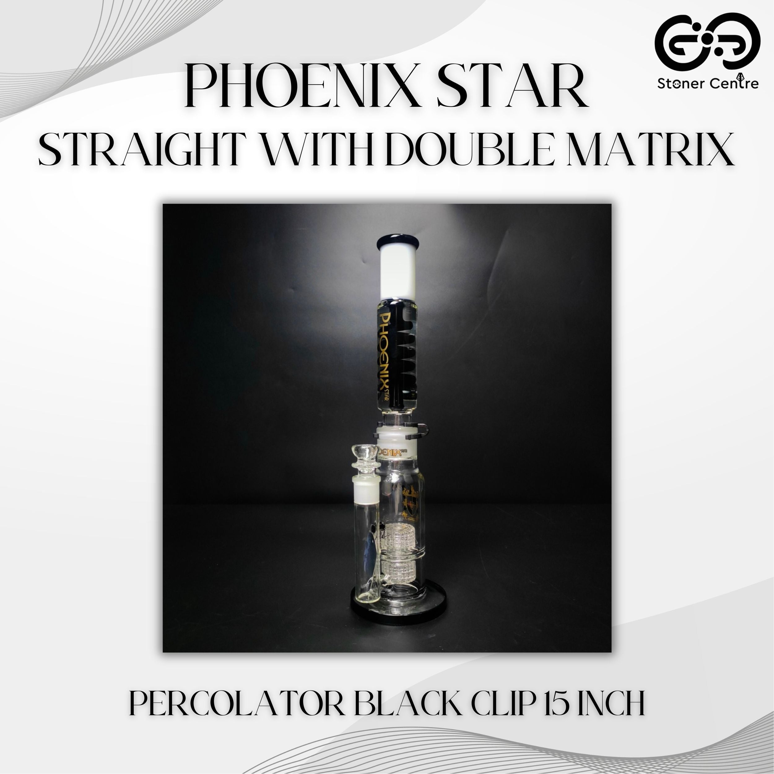 Glass Bong | PHOENIX LEGO STRAIGHT WITH DOUBLE MATRIX PERCOLATOR BLACK ...