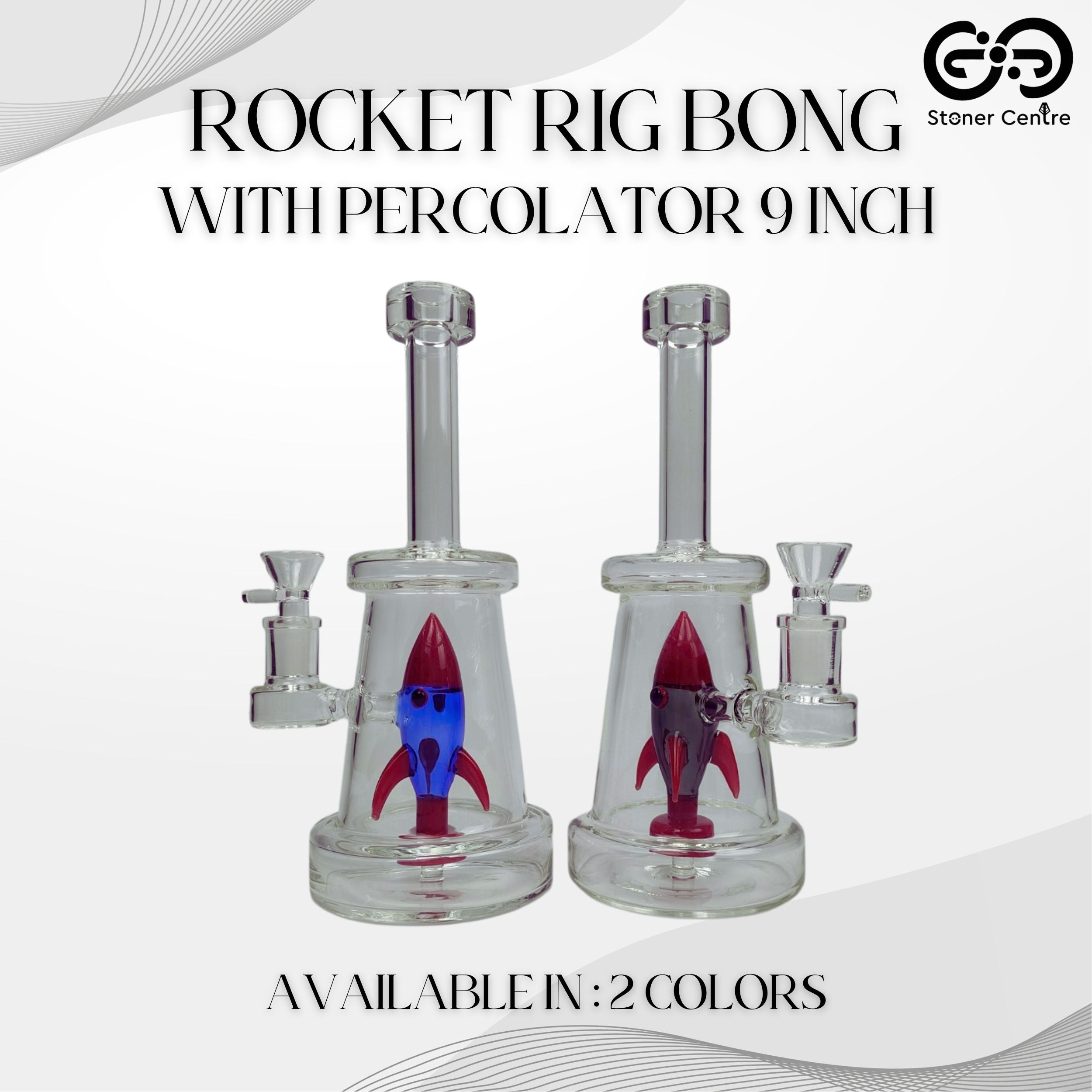 Glass Bong | ROCKET RIG BONG WITH PERCOLATOR 9 INCH – Stonercentre.com