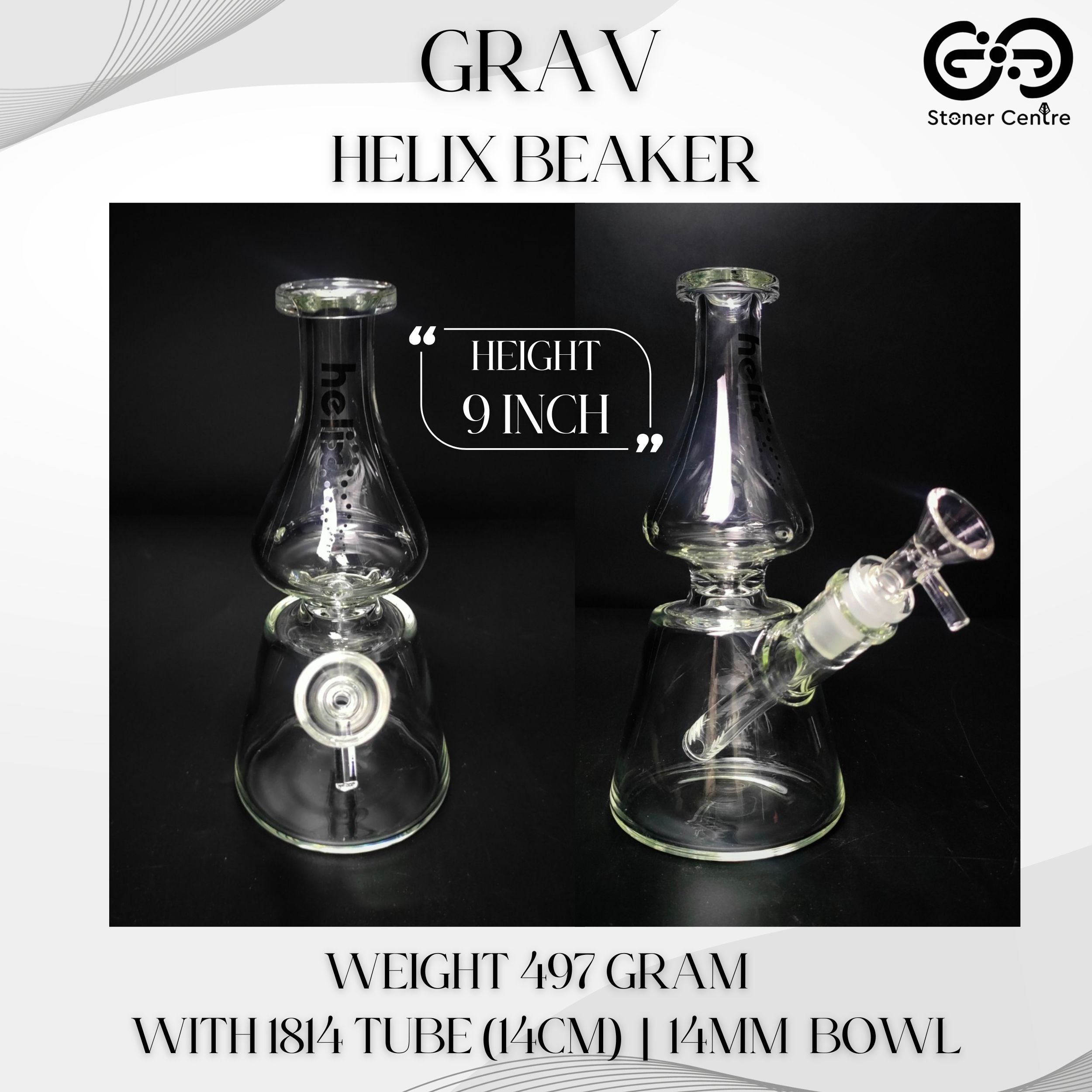Glass Bong | GRAV HELIX BEAKER 9 INCH – Stonercentre.com