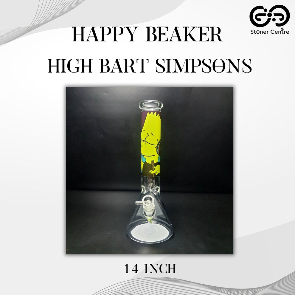 Glass Bong | HAPPY BEAKER HIG BART SIMPSONS 14 INCH – Stonercentre.com