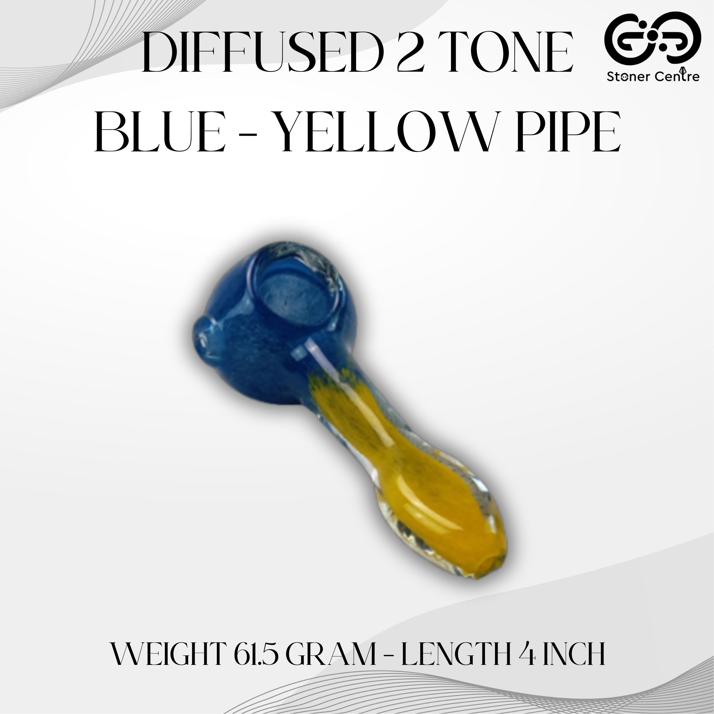 PIPE | DIFFUSED 2 TONE BLUE - YELLOW PIPE 4 INCH – Stonercentre.com