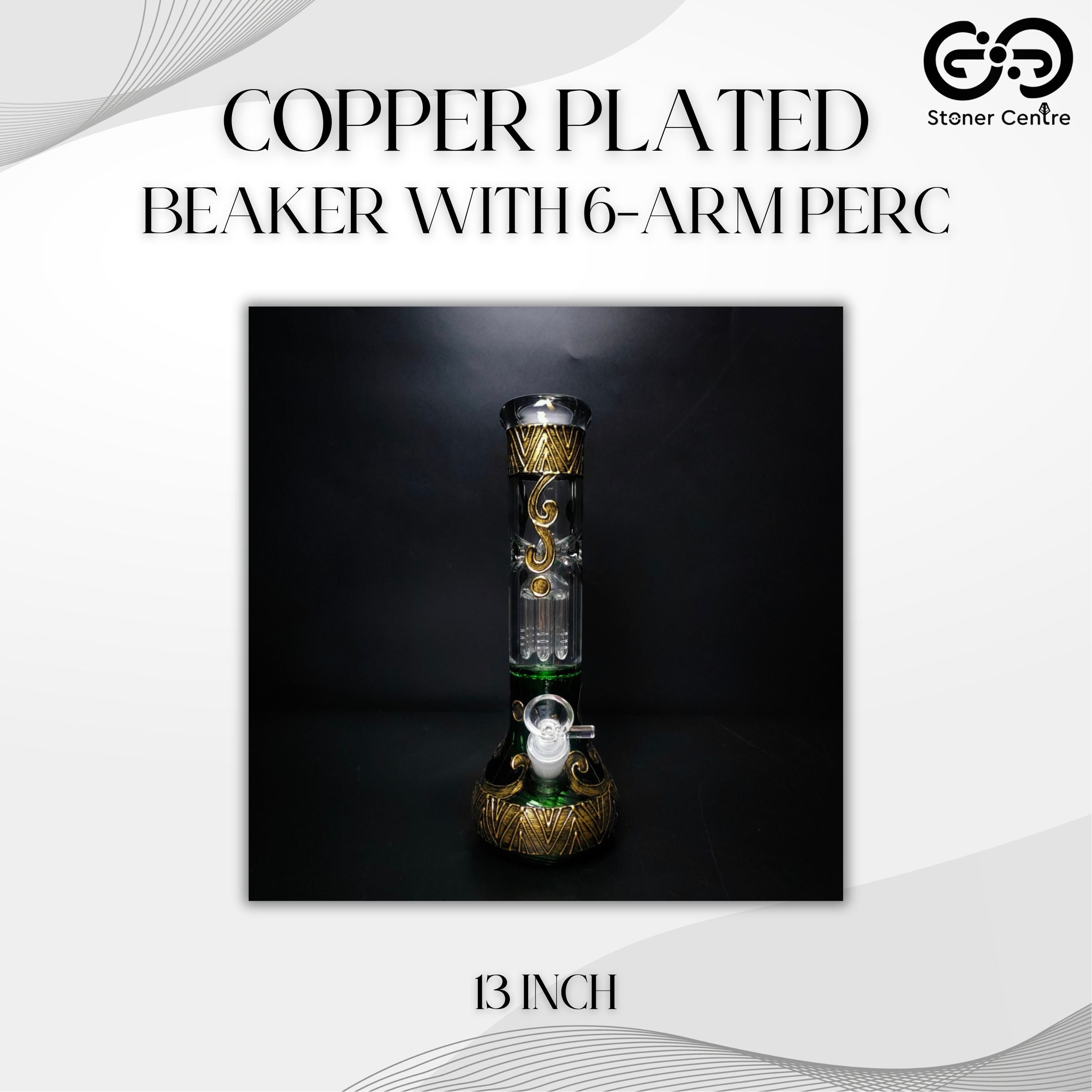Glass Bong | COPPER PLATED BEAKER WITH 6 - ARM PERC 13 INCH ...