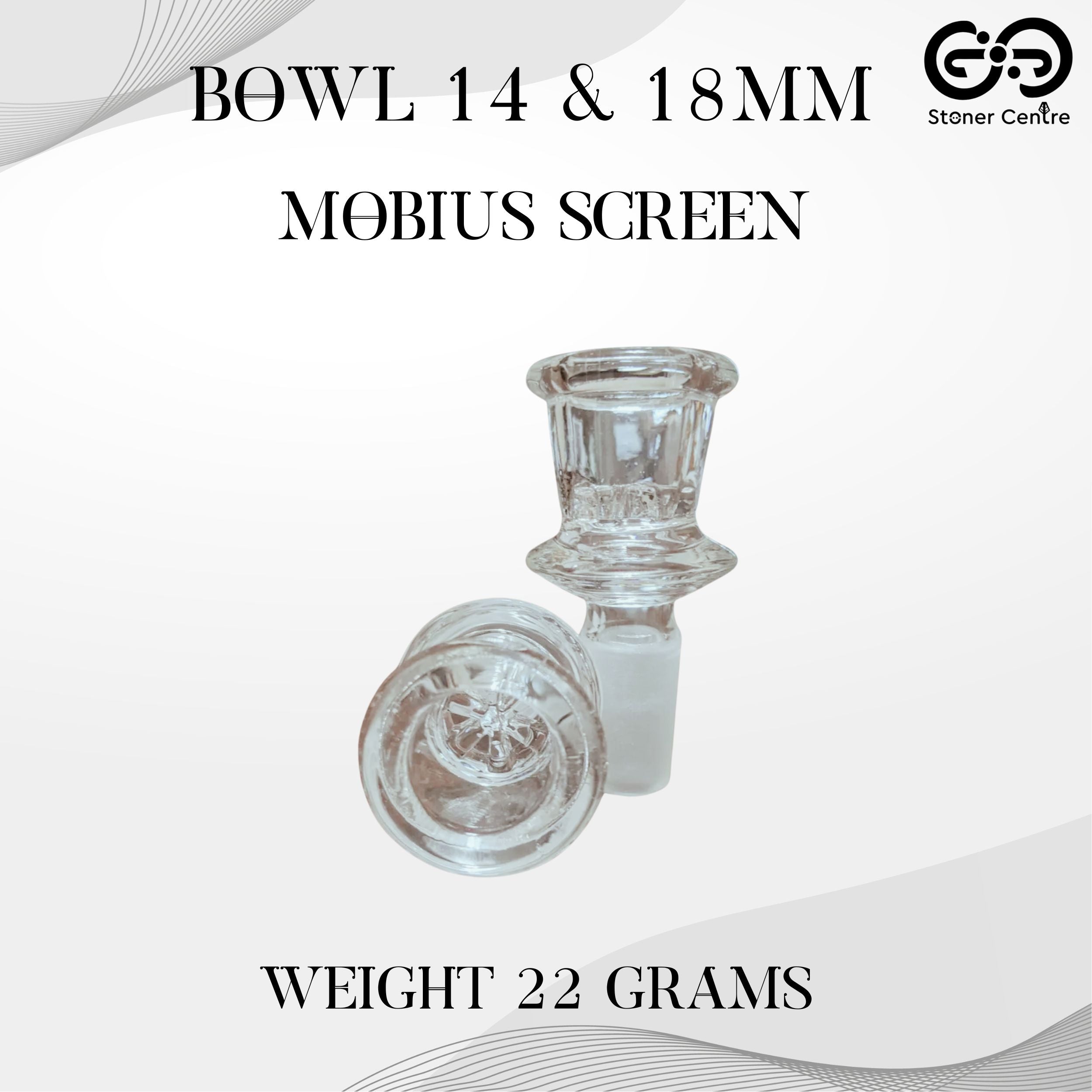 GLASS BOWL | MOBIUS SCREEN BOWL 14 & 18MM – Stonercentre.com