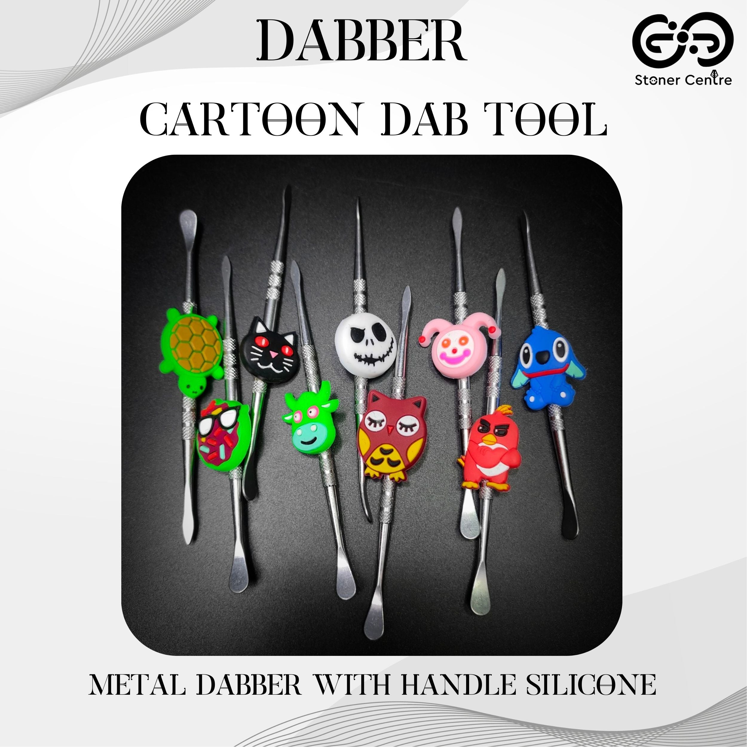 DABBER | CARTOON DAB TOOL METAL DABBER WITH HANDLE SILICONE ...