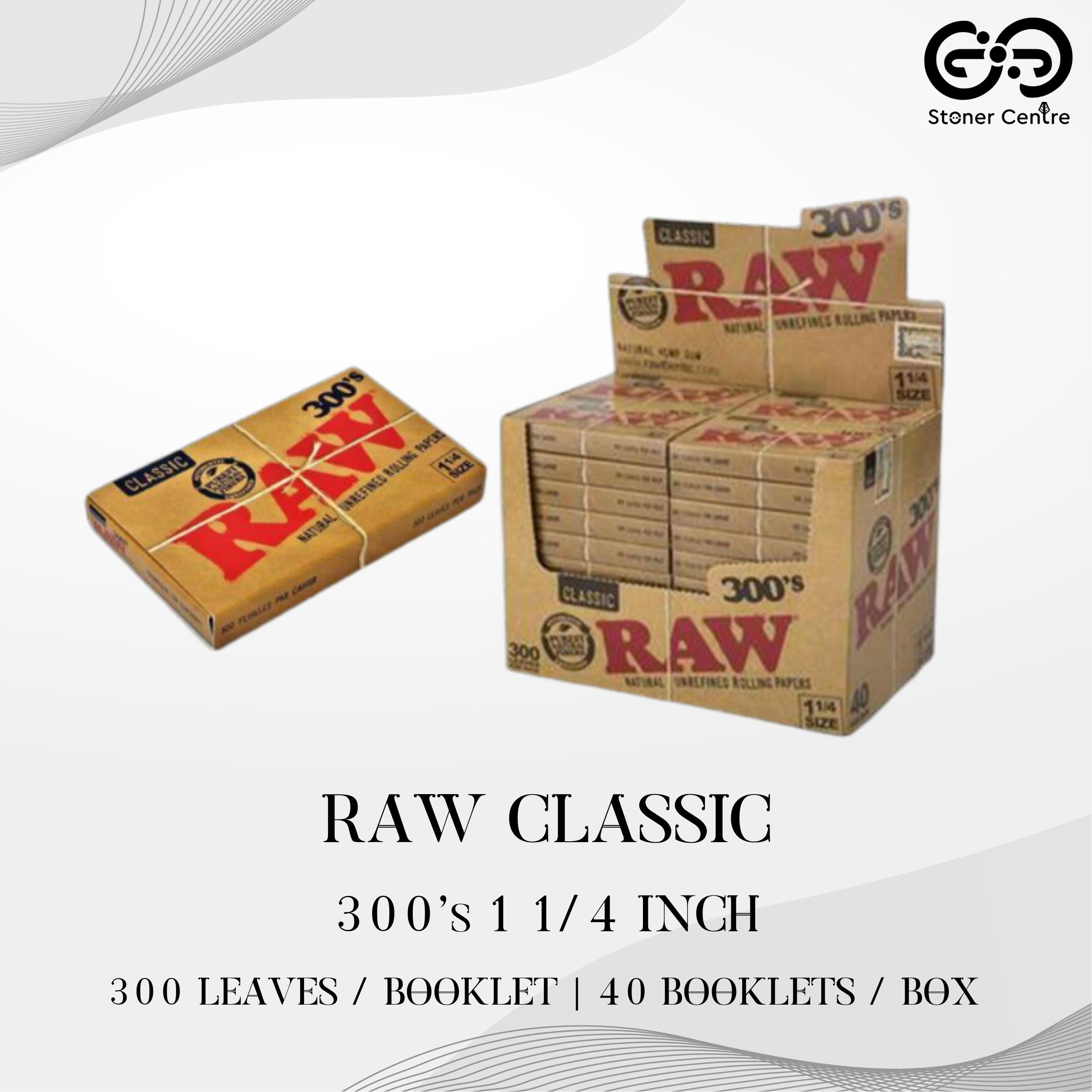 ROLLING PAPER | RAW CLASSIC 300's 1 ¼" – Stonercentre.com