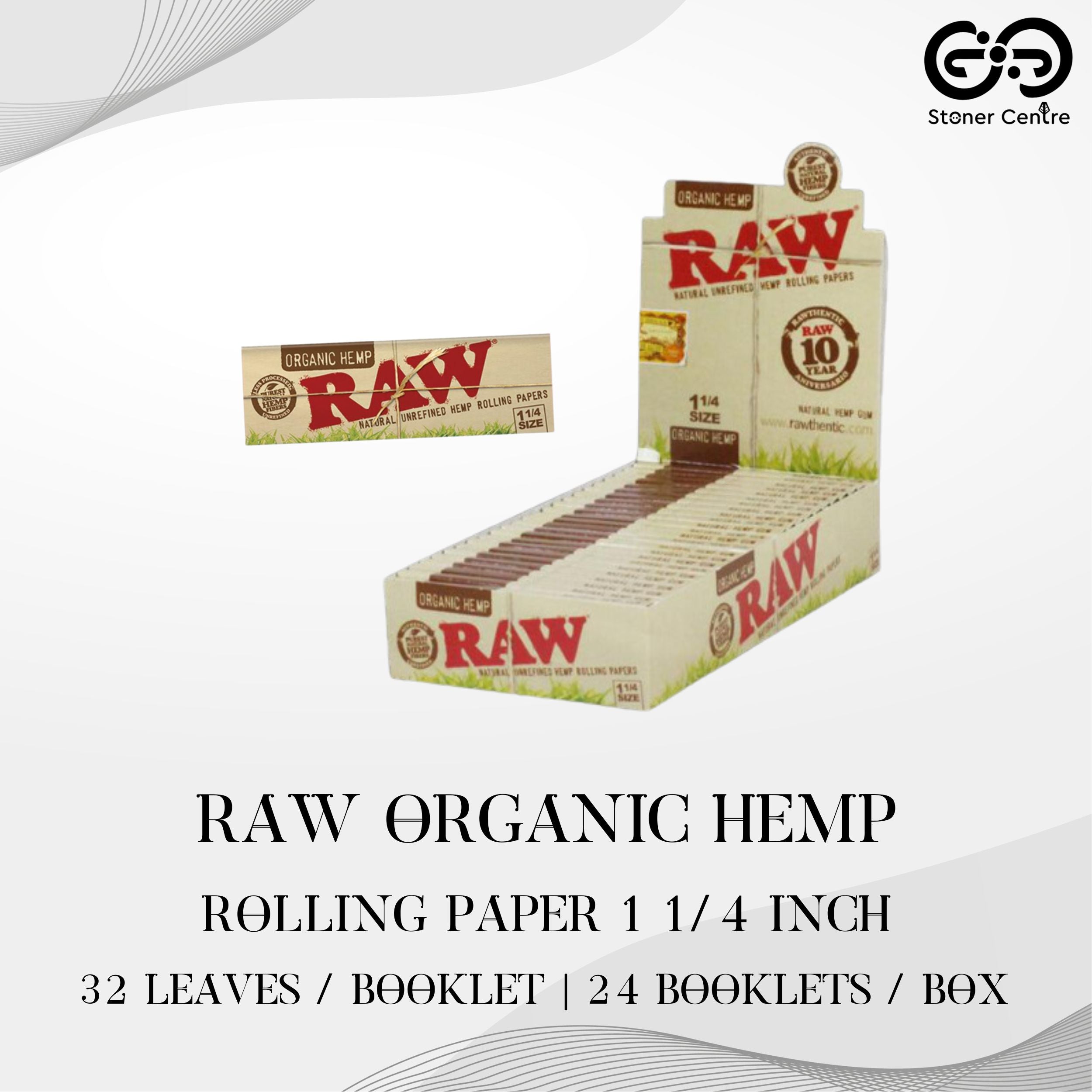ROLLING PAPER | RAW ORGANIC HEMP ROLLING PAPER 1 ¼" – Stonercentre.com
