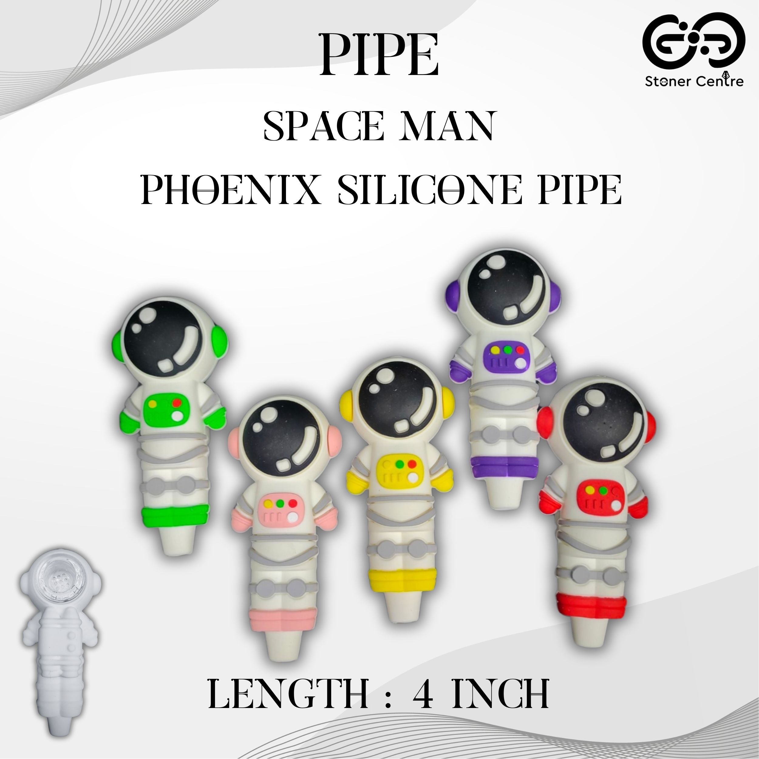 PIPE | PHOENIX SPACE MAN SILICONE PIPE 4 INCH – Stonercentre.com